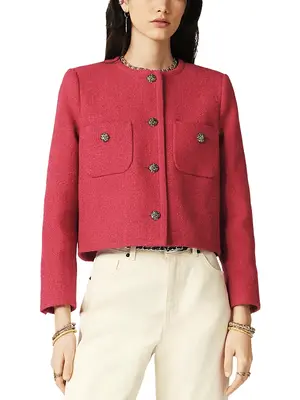 Ba&sh Ba & Sh Meredith Cropped Boxy Jacket Raspberry