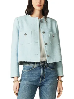Ba&sh Ba & Sh Meredith Cropped Boxy Jacket Sky Blue