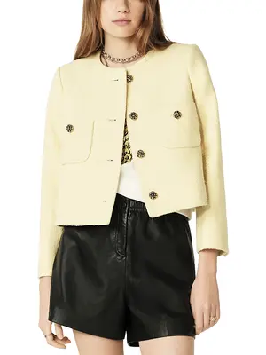 Ba&sh Ba & Sh Meredith Cropped Boxy Jacket Yellow