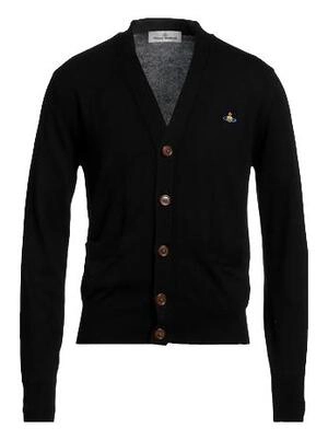 VIVIENNE WESTWOOD Cotton Cardigan With Logo Detail - Black