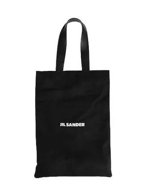 JIL SANDER Leather And Textile Fiber Shopper Bag - Black