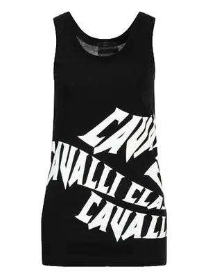 Roberto Cavalli Printed Jersey Top - Black