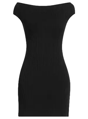 Ami Mini Ribbed Bodycon Dress - Black