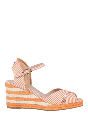 STUART WEITZMAN Espadrille Wedge Sandals - Orange