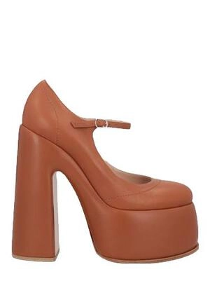 Casadei Mary Jane Platform Pumps - Tan