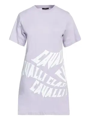 Roberto Cavalli Mini T-shirt Dress With Print - Lilac