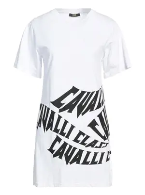 Roberto Cavalli Mini T-shirt Dress With Print - White