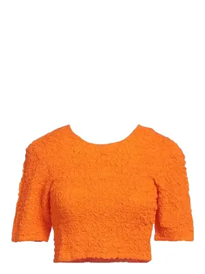 GANNI Organic Cotton Crop Top - Orange