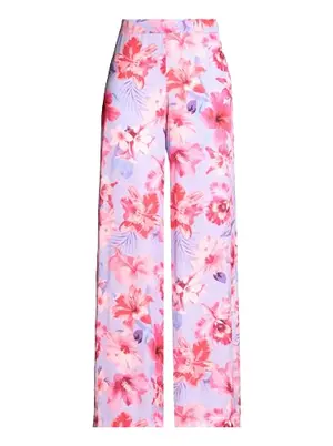 Pinko Floral Print Wide Leg Pants - Purple