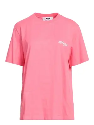 MSGM Basic Embroidered T-shirt - Magenta