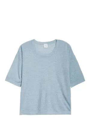 Eleventy Eleventy Lightweight Piqué Knit Top Baby Blue
