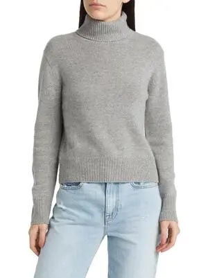 FRAME Cashmere Turtleneck Sweater - Heather Grey