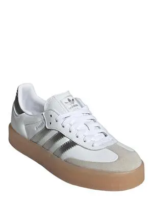 Adidas Sambae Platform Sneakers White/ Silver Metallic/ Gum