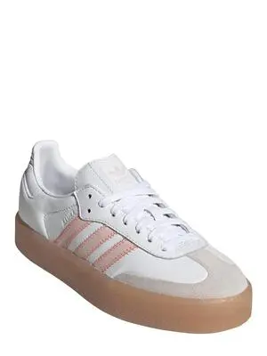 Adidas Sambae Platform Sneakers White/sandy Pink/flash Red