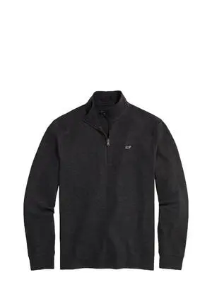 Vineyard Vines Saltwater Stripe Quarter Zip Pullover - Jet Black