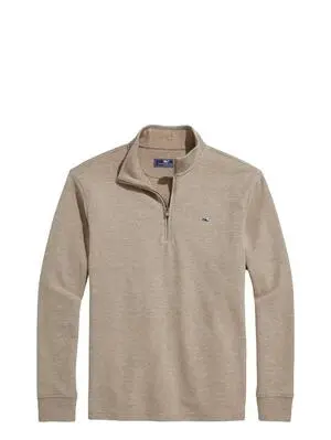 Vineyard Vines Saltwater Stripe Quarter Zip Pullover - Officer Khaki