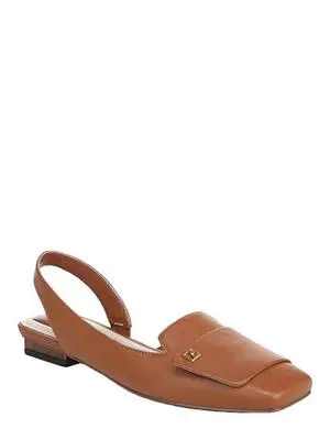Franco Sarto Teagan Leather Slingback Flats - Cognac
