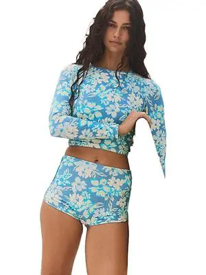 RHYTHM High-Waisted Boyshort Surf Bottoms Oasis Floral
