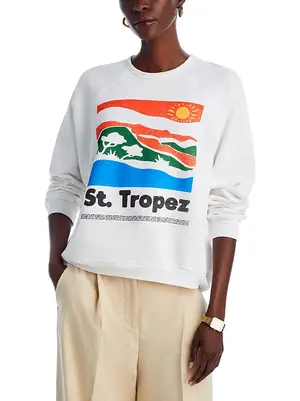 MOTHER The Biggie Message Sweatshirt St Tropez