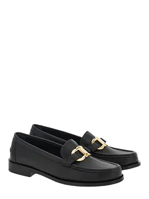 FERRAGAMO Maryan Gancini Loafers - Black