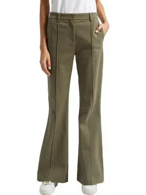 ATM Anthony Thomas Melillo Stretch Cotton Twill Flare Leg Pants - Oil Green