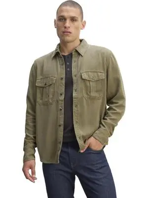 Everlane Utility Shirt Jacket, Buttersoft, Cornstalk, Size XS Olive