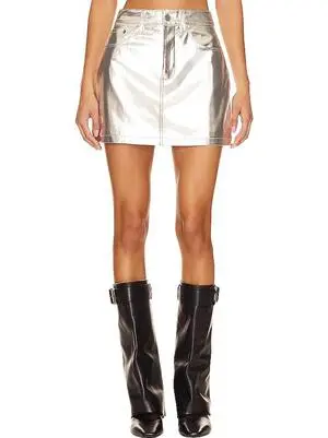 Blanknyc 5 Pocket Metallic Mini Skirt - Silver Springs