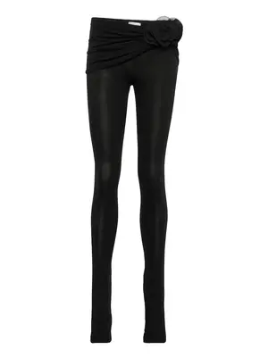 Magda Butrym Floral-appliqué Jersey Leggings - Black