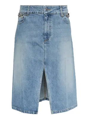 Stella McCartney Front-slit Denim Midi Skirt - Blue