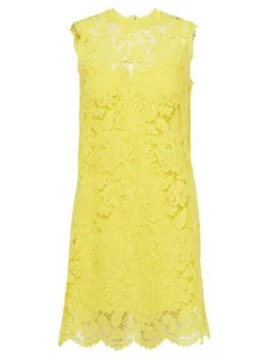 Dolce & Gabbana Cotton-blend Lace Minidress - Yellow