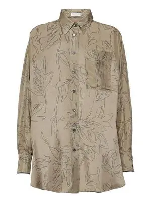 Brunello Cucinelli Silk Shirt - Neutrals