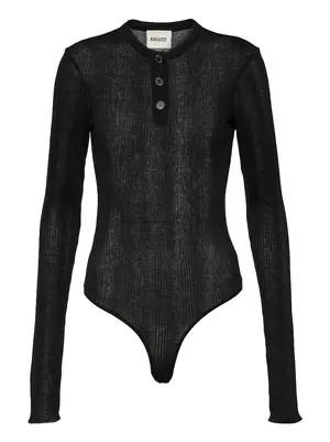 Khaite Janelle Cotton-blend Jersey Bodysuit - Black