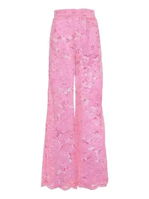 Dolce & Gabbana High-rise Wide-leg Lace Pants - Pink