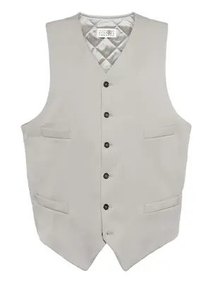 MAISON MARGIELA Oversized Wool-blend Vest - Neutrals
