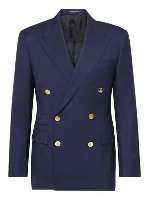 Ralph Lauren Purple Label Gregory Double-breasted Wool Blazer - Blue