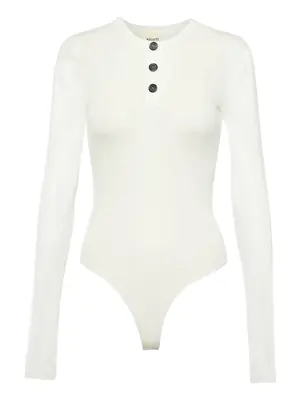 Khaite Janelle Cotton-blend Jersey Bodysuit - White