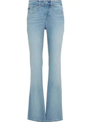 Ag Embroidered Flared Jeans - Blue