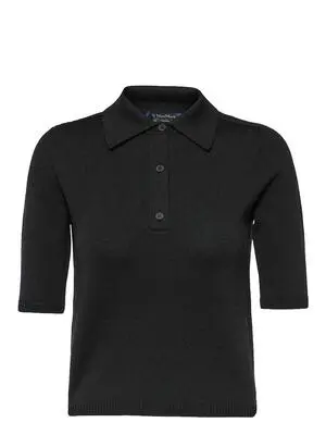 Max Mara Gemma Knitted Wool Polo Shirt - Black