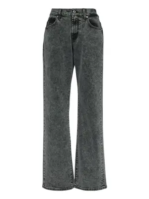 7 For All Mankind Low-rise Straight-leg Jeans - Grey