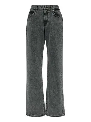 7 For All Mankind Low-rise Straight-leg Jeans - Grey