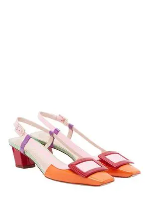 ROGER VIVIER Belle Vivier Leather Slingback Pumps - Multicoloured