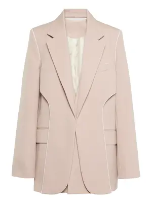 Victoria Beckham Asymmetric Wool-blend Blazer - Pink