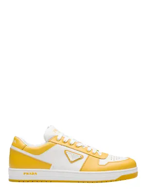 Prada Downtown Leather Sneakers Yellow