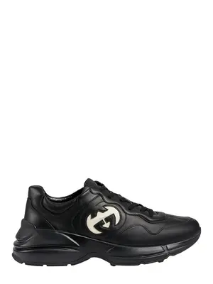 Gucci Rhyton Interlocking G Sneakers - Black