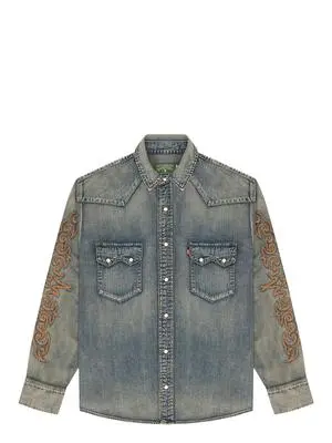 LEVI'S X Denim Tears Western Stitch Denim Shirt 'worn Indigo - Blue
