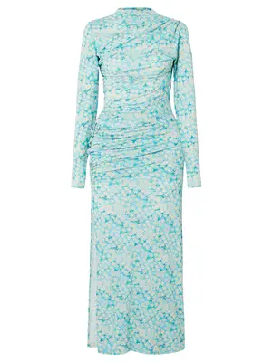 SIEDRES Arni Floral-print Maxi Dress - Blue