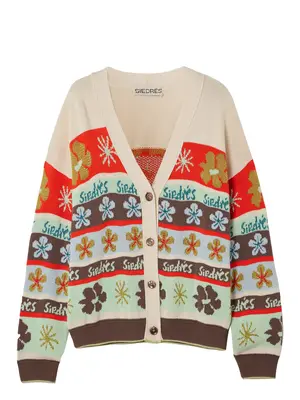 SIEDRES Amber Intarsia Cotton Cardigan - Multi
