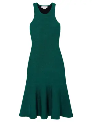 Victoria Beckham Lurex Midi Dress - Green