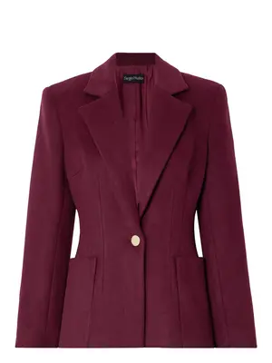 SERGIO HUDSON Wool And Cashmere-blend Blazer - Burgundy
