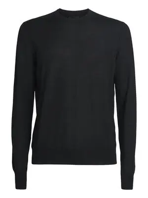 Giorgio Armani Virgin Wool Crew-neck Sweater - Black